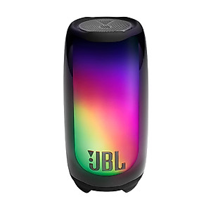 JBL Pulse 5 Black Bluetooth Light Show Speaker Bundle with Premium divvi! Hardshell Case