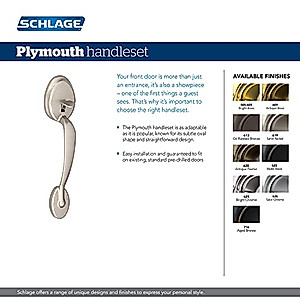 Schlage Lock Company Plymouth Front Entry Handle Flair Left-Handed Interior Lever (Bright Brass) FE285 PLY 505 FLA 605 LH - LOCK FE285 PLY 505 FLA 605 LH