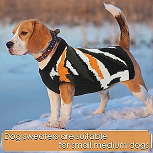 Yagamii Dog Sweater Warm Turtleneck Knitted Pet Sweaters Soft Knitwear Winter Dog Clothes Pullover Classic Coat Clod Weather Clothes for Small Medium Sized Thickened Dog Vest Costume