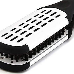 Aethland Double-Sided Boar Bristle Brush and Hair Straightening Comb for Smoothing and Styling