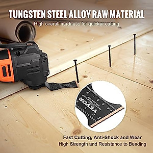 VEVOR 3PCS Carbide Oscillating Tool Blades, Universal Quick Release Oscillating Saw Blades, Multitool Tool Blades for Hard Material, Metal, Nails, Bolts, Fit Dewalt Milwaukee Hitachi Chicago