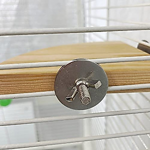 KINTOR Bird Perch Stand Birdcage Platform for Small Medium Parrot Rat Small Animal (5.1inch, Wood)