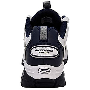 Skechers Men's Energy Afterburn Lace-Up Sneaker, White/Navy, 10.5
