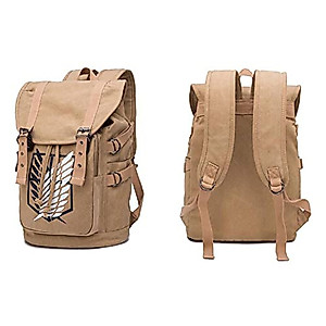 WANHONGYUE Attack on Titan Anime Drawstring Rucksack Canvas Backpack Schoolbag for Students Boys Girls Cosplay