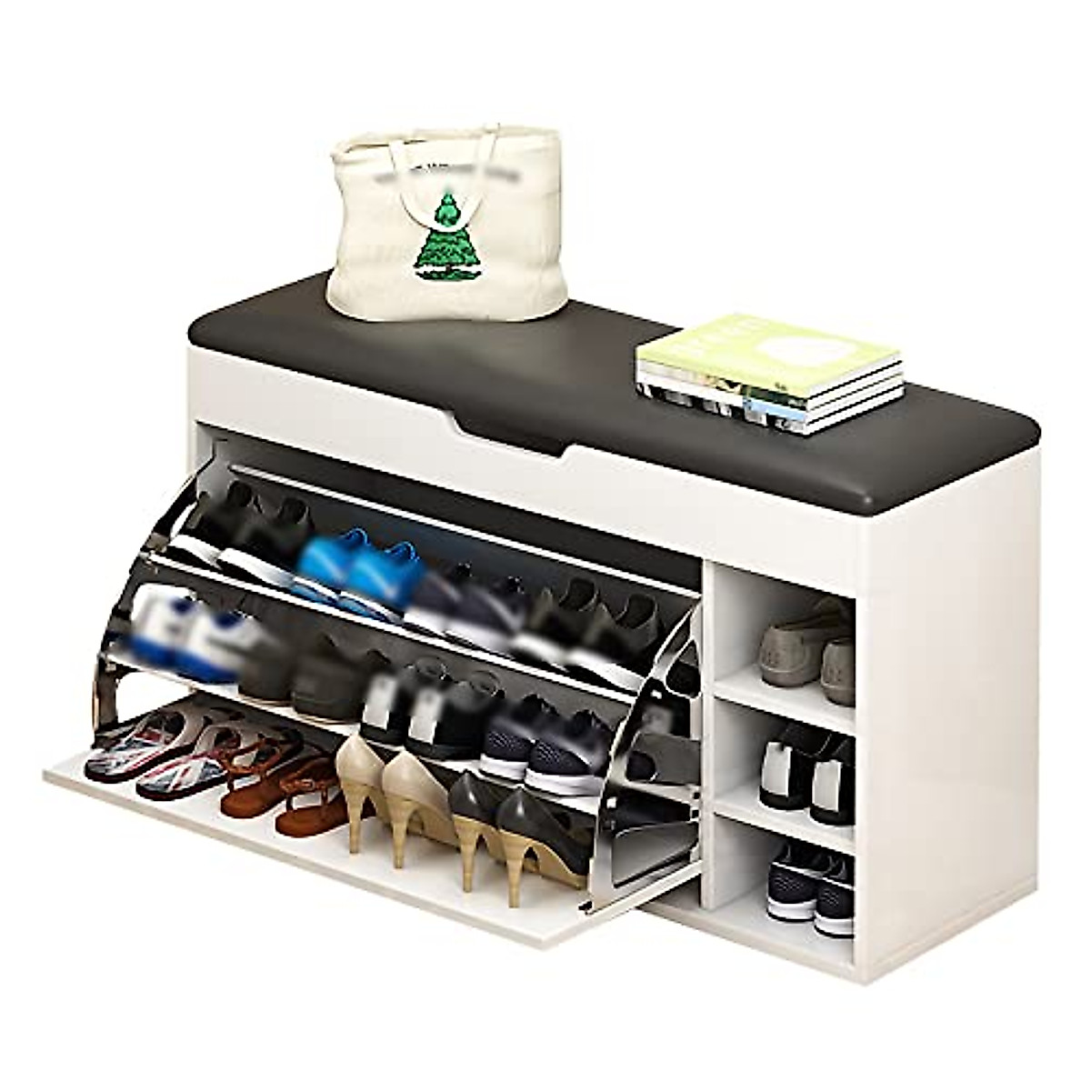 Priority Culture Shoe Rack Bench with Storage and Cushion, Shoe Rack ...