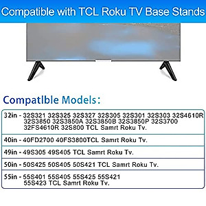 TV Stand Legs for All TCL Roku TV Legs, Universal for TCL 28" 32" 40" 43" 49" 50" 55" 60" Roku TV, TV Stand Base for TCL TV Replacement Legs with Screws Legs for Roku TV Stand Legs