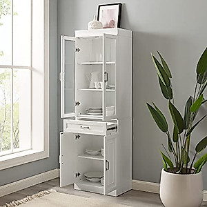 Crosley Furniture Stanton Glass Door Pantry, White