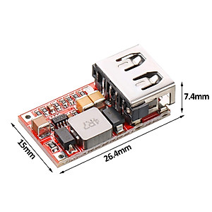 Weewooday 10 Pieces DC-DC Buck Voltage Regulator Module 6-24V 12V/24V to 5V 3A USB Charger Module Buck Converter Regulator