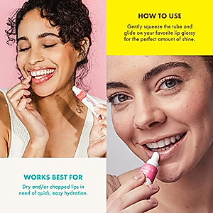 Kopari Coconut Lip Glossy - Clear - Hydrating and Moisturizing Coconut Oil, Vitamin E and Shea Butter Lip Gloss With 100% Organic Coconut Oil, Non GMO, Vegan Sulfate Free 0.35 Oz