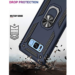Galaxy S8 Case - Military Grade 16ft Drop Tested, Magnetic Ring Kickstand, Car Mount Compatible, Slim Fit, Heavy Duty Protection - Blue
