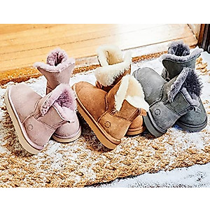 Dearfoams Women's Fireside Perth Genuine Shearling Indoor/Outdoor Water Resistant Foldover Boot