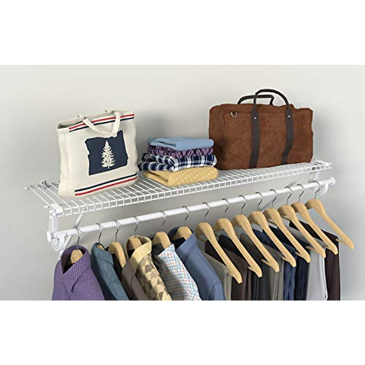 ClosetMaid 5631 SuperSlide Ventilated Shelf Kit with Closet Rod, 4-Foot x 12-Inch, White