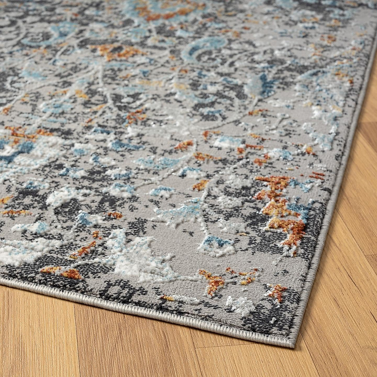 LUXE WEAVERS Vintage Floral Gray Area Rug 8x10 Area Rug