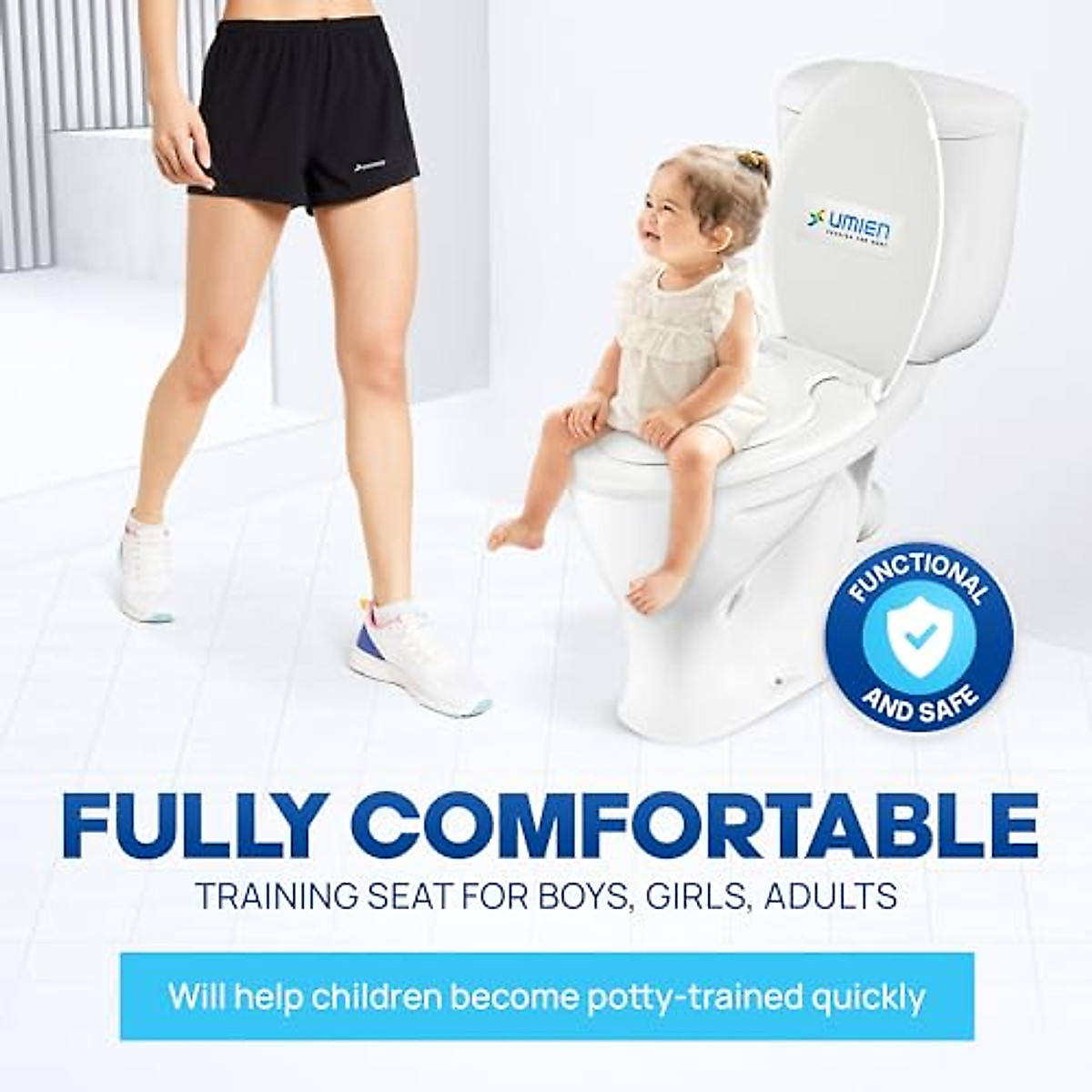UMIEN Potty Training Toilet Seat 2 in 1 Toilet Seat For Toddlers & Adults – Kids Potty Training Easy To Install Elongated