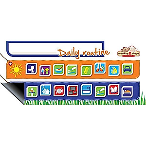 Kids Daily Routine Charts - Magnetic Refrigerator Behavior Chart for Kids to Help Your Child with Their Morning & Evening Routines by Monkey & Chops