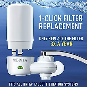 Brita Tap Water Filter, Water Filtration System Replacement Filters For Faucets, Reduces Lead, BPA Free – White, 1 Count