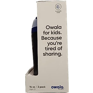 Owala Kids (Pink/Pink and Teal/Yellow) 14 Oz. Water Bottle Carry Loop With Integrated Lock Hygienic Flip Straw Colored Straw Leak Proof Insulated Stainless Steel Perfect Size For Small Hands