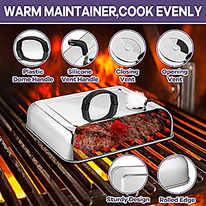 Griddle Accessories Kit Outdoor, Leonyo 17Pcs Heavy Duty Flat Top Grill Accessories for Cast Iron, Stainless Steel Metal Spatulas Set with 13" Rectangular Melting Dome, Burger Press, Tongs, BBQ Fork