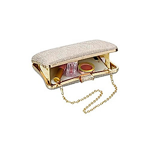 Rucavono Women's Evening Handbags,gold clutch purses for women evening Gold purse For Wedding Party Bridal Prom Formal Gold Evening Shoulder Handbag