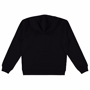 Peanuts Ladies Snoopy Fashion Hoodie - Ladies Classic Snoopy Fleece Sweatshirt Crochet Patch Sweatshirt (Black, Large)