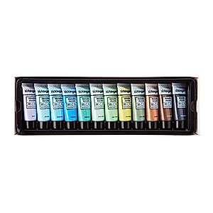 KINGART Metallic Acrylic Paint, Set of 24 Colors, 0.74 oz/22 ml Tubes with Storage Box, Rich Pigments, Non Fading, Non Toxic Paints for Artist & Hobby Painters, Art Supplies for Canvas Painting