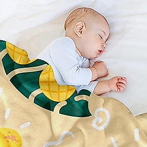 Fleece Throw Blanket,Super Soft Luxurious Bedding Blanket Tropical Fruits Mango