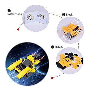 FUN LITTLE TOYS Mini Building Blocks Spaceship Building Kits for Kids Ages 8-12, Building Toys for Boys Age 6-8 Prizes for Kids Party Favors, 12 Boxes