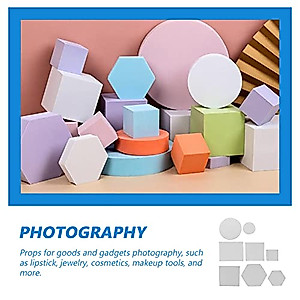 SEWACC 8pcs Geometric Three-Dimensional Ornaments Geometric Cube Photoshoot Cosmetics Photoshoot Blocks Lipstick Photo Blocks Craft for Kids Household Products Foam Modeling