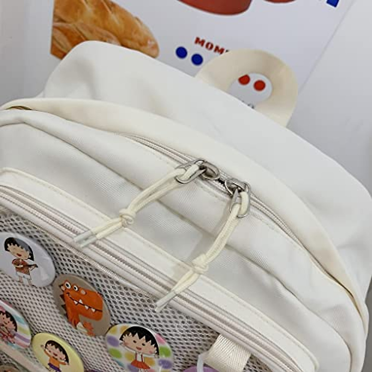 Kawaii Backpack Cute Ita Bag Large School Pink Ita Backpack for Pin Display Women Girl (Black)