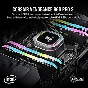 Corsair Vengeance RGB PRO SL 32GB (2x16GB) DDR4 4000MHz C18 Desktop Memory (10 Ultra-Bright RGB LEDs, Custom Performance PCB, Tight Response Times, Intel XMP 2.0) Black