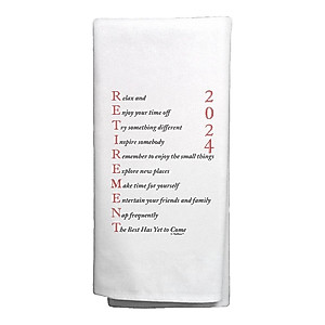 ThisWear Retirement Gifts for Women 2024 Retirement Poem Kitchen Tea Towel White
