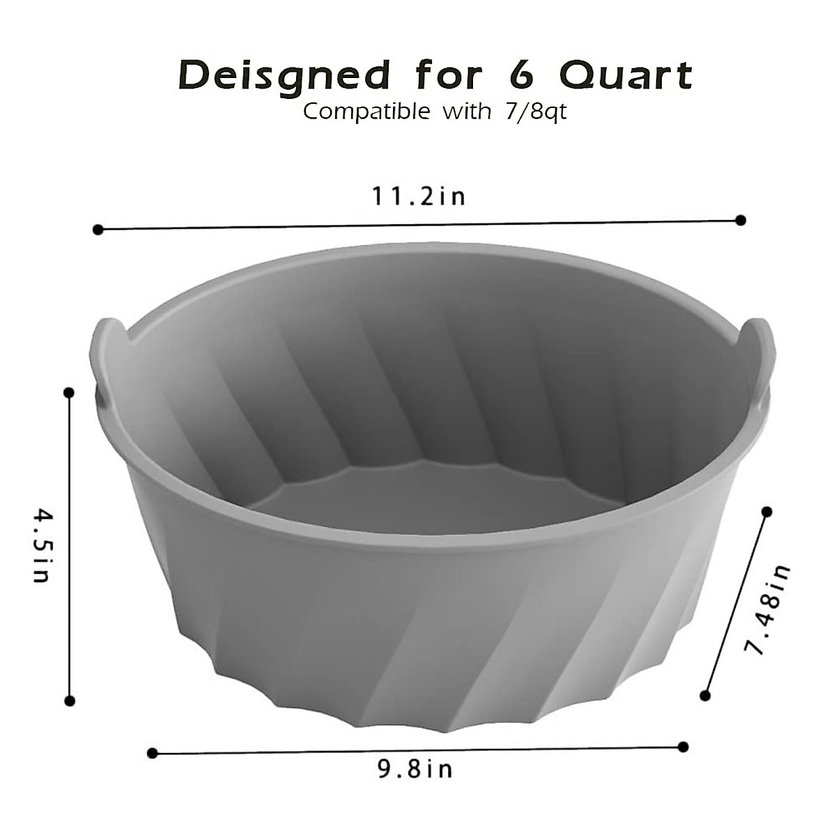 Silicone Crock Pot Liner Reusable Fits 6 Quart Slow Cooker Liners 2Pcs