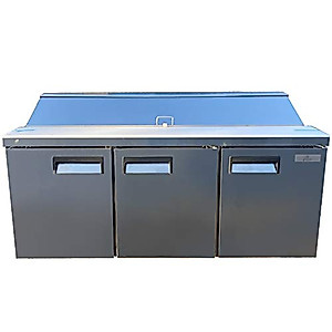 Commercial Refrigerated Sandwich Prep Table 3-door 72" Salad Stainless Steel Refrigerator for Restaurant Kitchen 70" W x 30"D x 42"H inch 33℉-41℉-XSP72