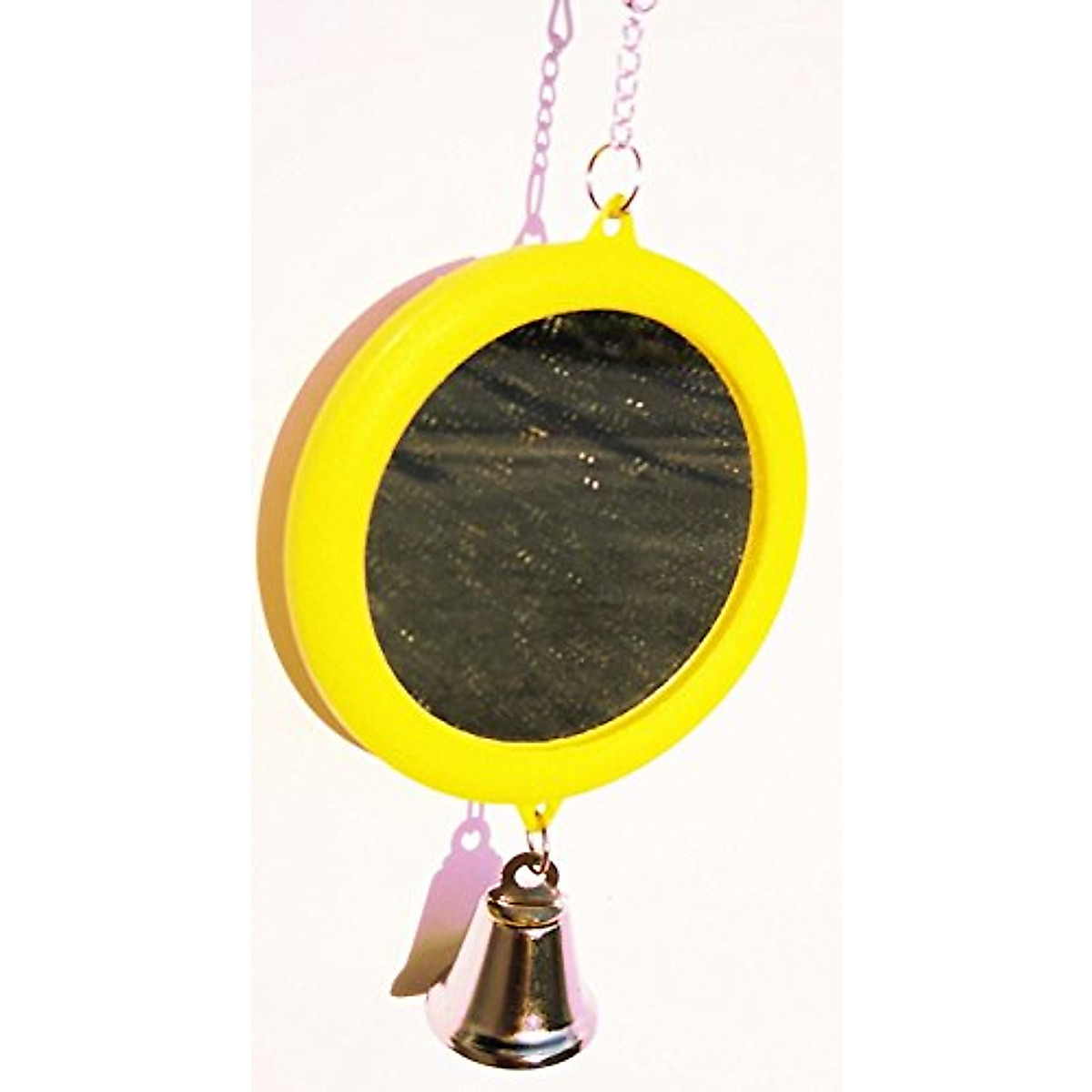 Hypeety Pet Bird Mirror with Bell Interactive Parrot Toy Bird Cage Mirror for Cockatiel Parakeets Canaries Budgie (Green)