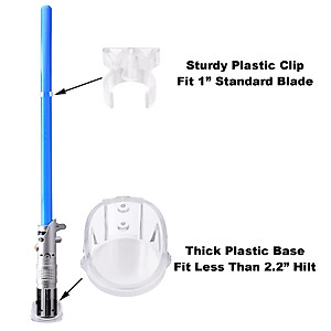 LEKUSHA Clear Lightsaber Wall Mount Display Stand Light Saber Holder Compatible for Any Lightsaber, Pack of 1