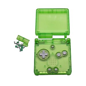 Meijunter Replacement Transparent Clear Full Housing Shell Case Repair Parts Kit for Nintendo Gameboy Advance SP GBA SP Console