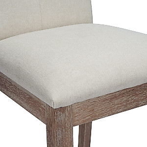 FurnitureR Dining Chairs Set of 2 Upholstered Fabric High Back Polka Dots Design with Wood Legs and Padded Seat for Kitchen Restaurant Living Room, Beige