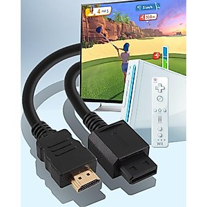 Wii to HDMI Adapter Cable [1080P/720P] Wii HDMI Picture Quality Upscaler Resolution Enhancer Wii 2 HDMI Converter Supports All Display Modes Compatible with Wii/Wii U Console (6.56FT, Plug & Play)