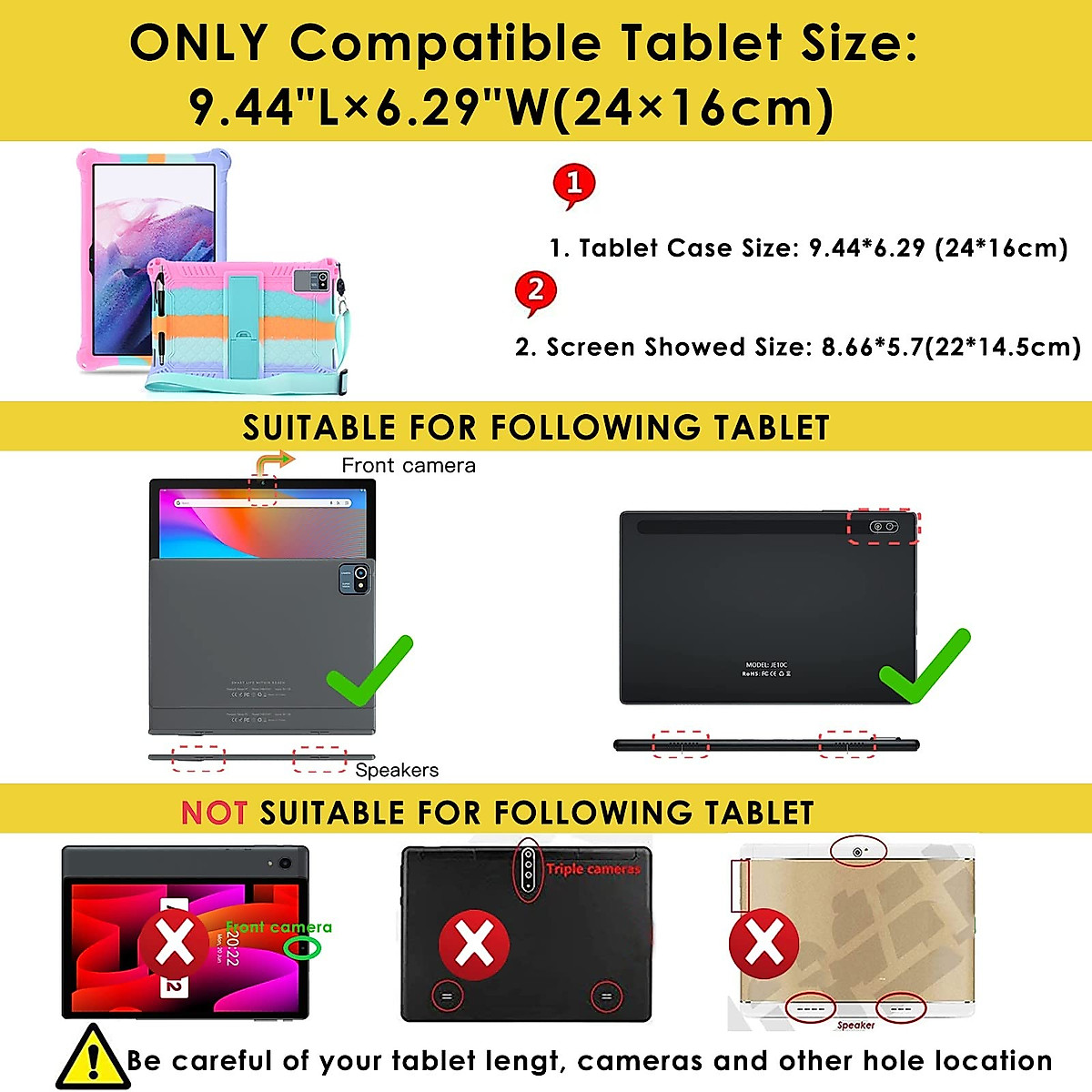 DETUOSI Silicone Case for Okaysea 10.1 inch Tablet with Stylus Pen & Shoulder Strap, Multi-Angle Stand Case, Soft Lightweight Protcetive Cover for QunyiCO 10.1, Moderness MB1001 10.1, Dazzling Pink