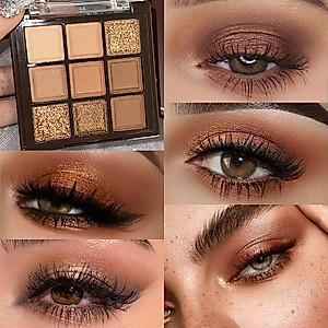 CAKAILA 9Colors Nude Eyeshadow Palette Makeup,Taupe Bronze Brown Matte Cream Eye Shadow,High Pigmented Natural Neutral Eyeshadow Palette Nude,Naturing-Looking Long Lasting Waterproof Blendable
