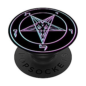 Waporwave Pentagram Seal Of Baphomet PopSockets PopGrip: Swappable Grip for Phones & Tablets