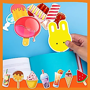 120 Pieces Summer Bookmarks for Kids Summer Ice Cream and Cold Drink Theme Bookmarks Double Sided Bookmarks Cute Colorful Bookmarks for Teachers Classroom Reward Back to School, 60 Styles