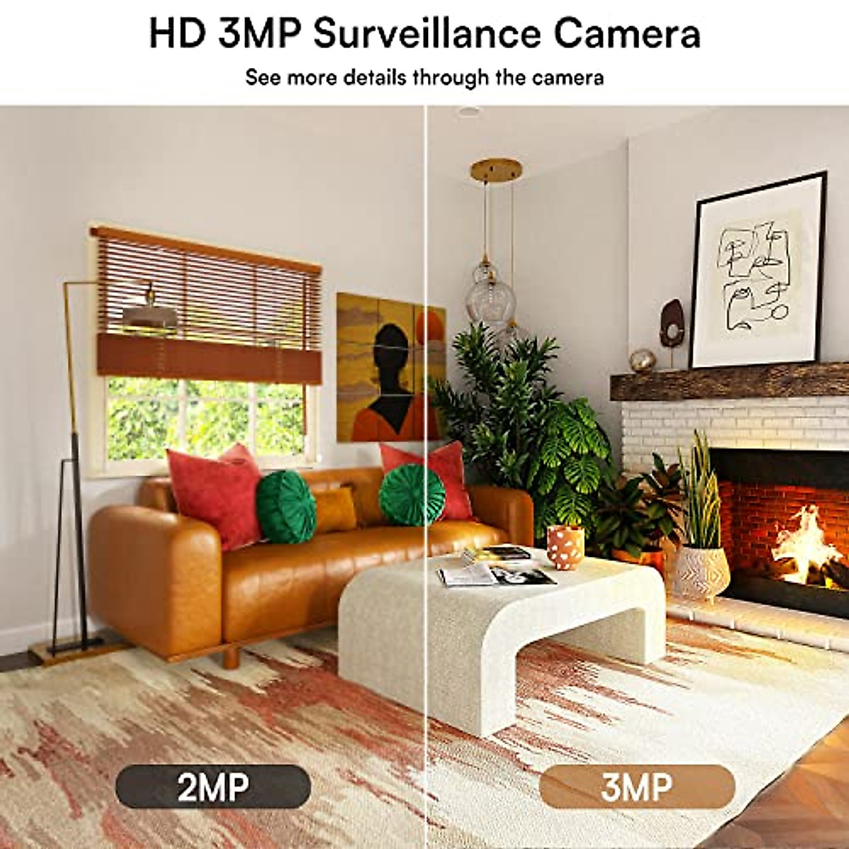 XVIM 3MP Bullet Camera, 2.4Ghz Light Bulb Security Camera, Indoor Bullet Camera, Night Vision and Motion Detection, 2 Way Audio