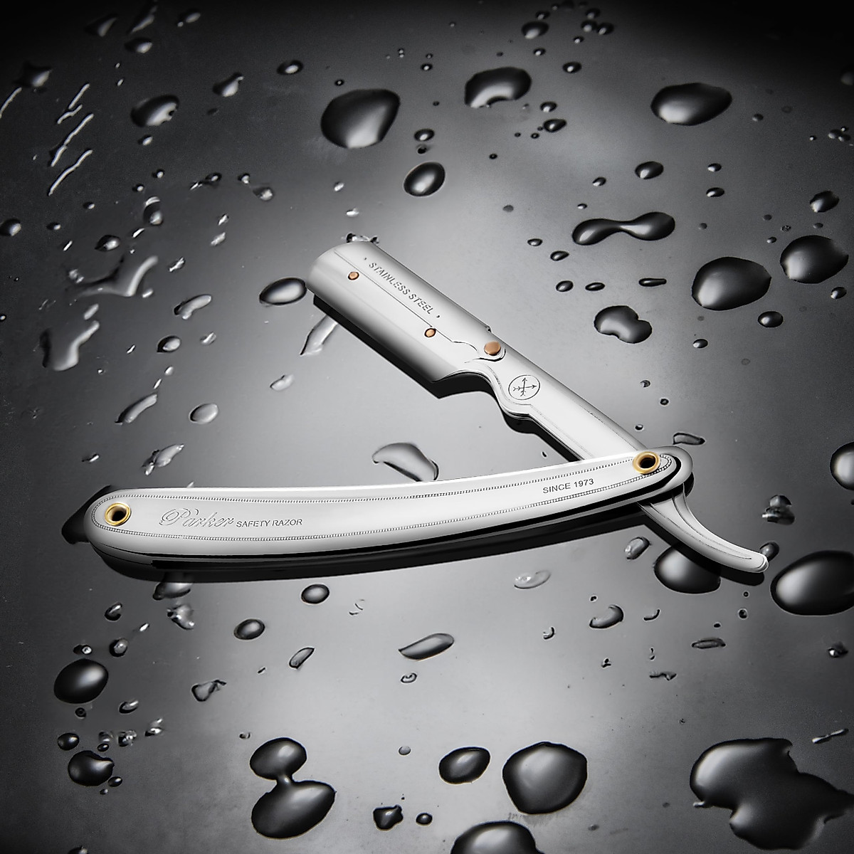 Parker Men’s SR1 Stainless Steel Straight Edge Razor With 5 Parker Platinum Blades