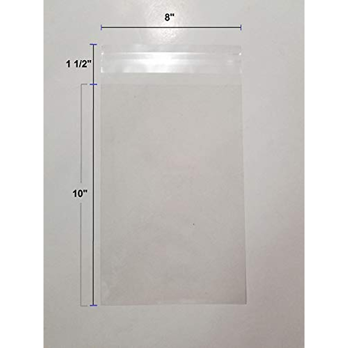 UNIQUEPACKING 100 Pcs 8x10 Inches Clear Resealable Cellophane Cello Bags