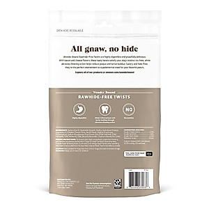 Amazon Brand - Wonder Bound Bacon & Cheese Flavor Twist Sticks - 55 Count - Rawhide-Free Dog Treats, Dental Health Chews for Plaque & Tartar Control, Easy to Digest, Long-Lasting