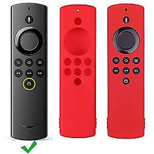 CUCUDAI Silicone Case Forr Amazon Fire TV Stick Lite Remote Control Shockproof Anti-Slip Replacement Protective Cover Case-Pink