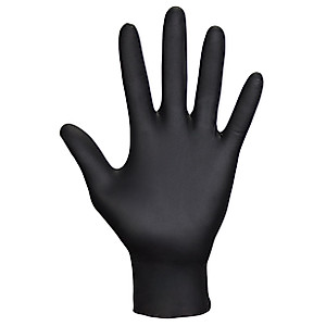 Raven 10 Pack SAS Safety 66517 6 mil Black Nitrile Disposable Gloves 7 Mil - Medium (100 Gloves per Box)