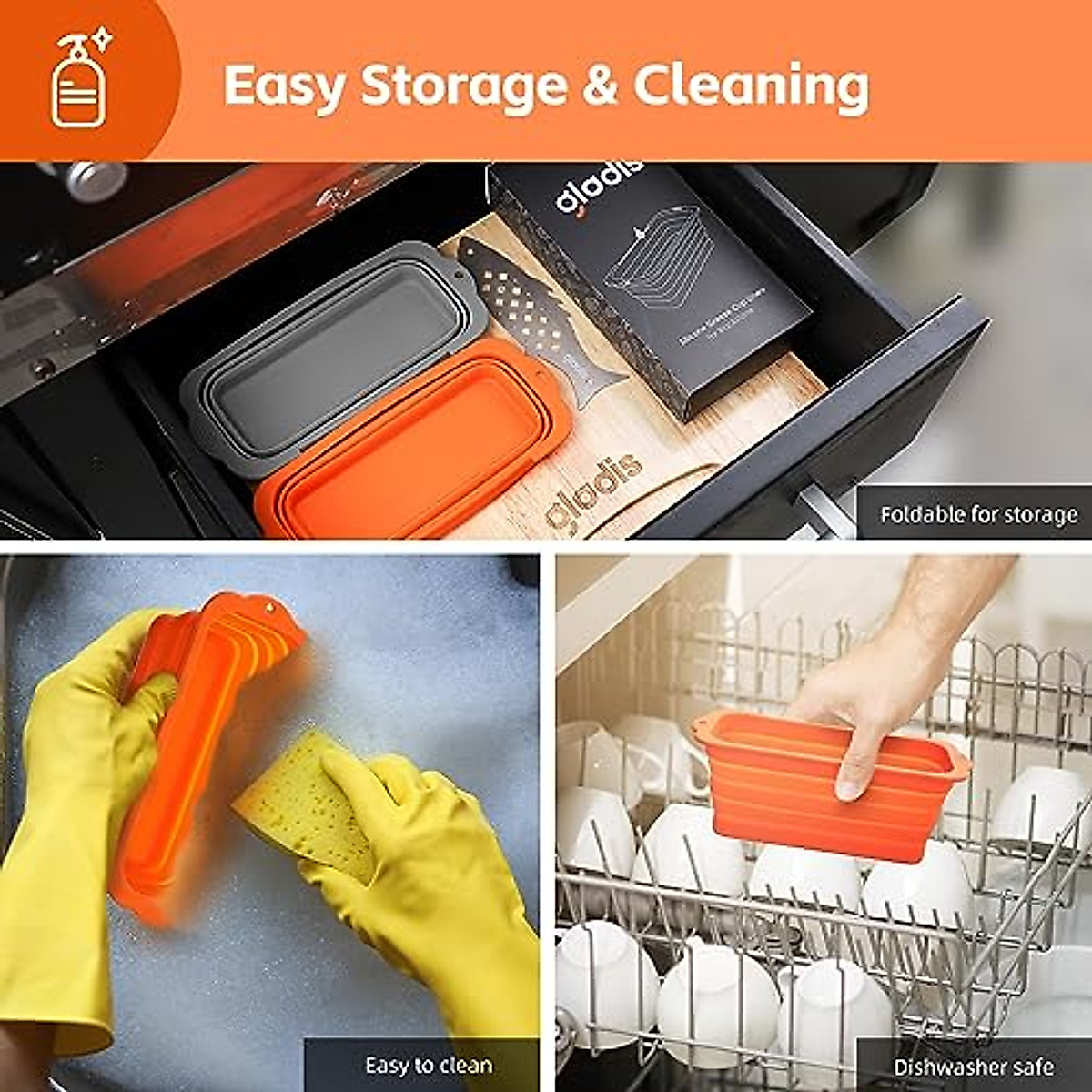 Grease Cup Liners for Blackstone Griddle, Gladis 2 Pack Silicone Drip Pans Liners [Foldable & Reusable] for Gate/Catcher/Trap, Black Stone Grilling Accessories Kit fit for 36 28 22 17 Inch Grill