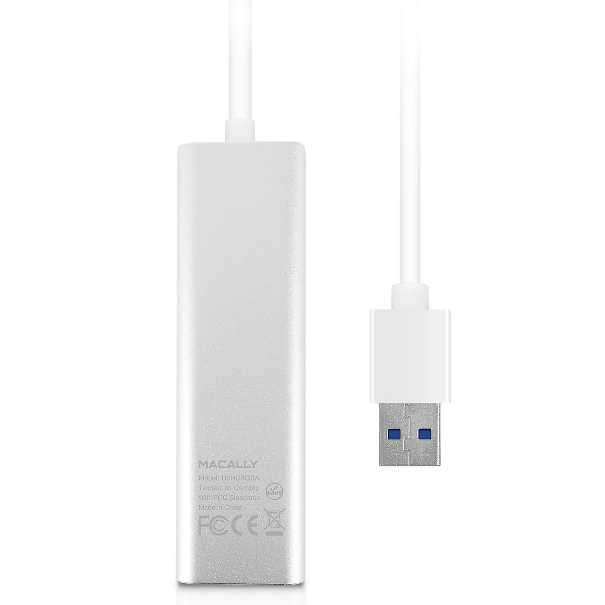 Macally 3-Port USB 3.0 Portable Data Hub with Ethernet Network Lan Adapter for Macbook Pro / Air, Mac Pro / mini, iMac, XPS, Surface Pro, Notebooks, Desktop PCs, USB Flash Drives, etc. (U3HUBGBA)